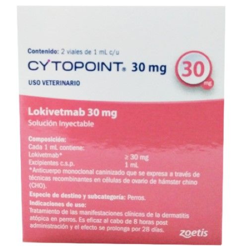 CYTOPOINT 30 MG INY 2 FCO(9.2 - 13.6 Kg cada FCO.)